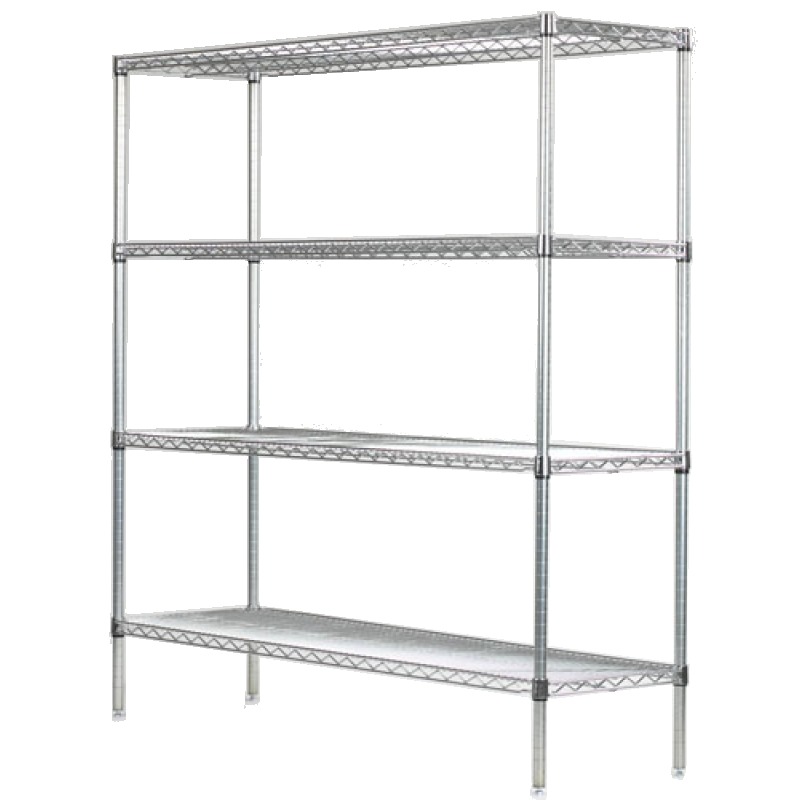 14" Deep x 48" Wide x 39" High 2 Tier (1Wx1BSK) Black Combination Shelf ...