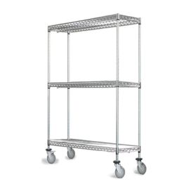 12" Deep x 48" Wide x 80" High 3 Tier Stainless Steel Wire Mobile ...