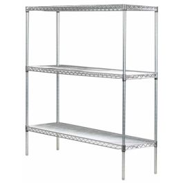 14" Deep x 48" Wide x 80" High 3 Tier Chrome Starter Shelving Unit by ...