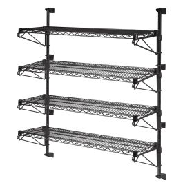 21" Deep x 48" Wide x 54" High Adjustable 4 Tier Gray Wall Mount ...