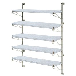 24" Deep x 30" Wide x 63" High Adjustable 5 Tier Solid Galvanized Wall ...