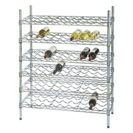 14" Deep x 48" Wide x 54" High 6 Chrome Single Wine Rack with 72 Bottle ...