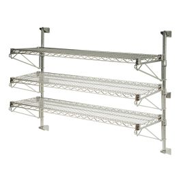 12" Deep x 72" Wide x 63" High Adjustable 3 Tier Chrome Wall Mount ...