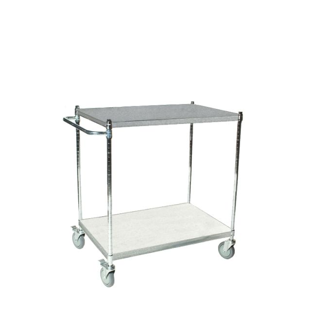 24" Deep x 30" Wide x 39" High 2 Tier Heavy Duty Gray Wire Utility Cart ...