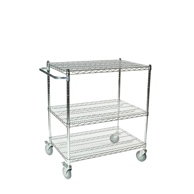 18" Deep x 72" Wide x 39" High 3 Tier Heavy Duty Chrome Wire Utility ...