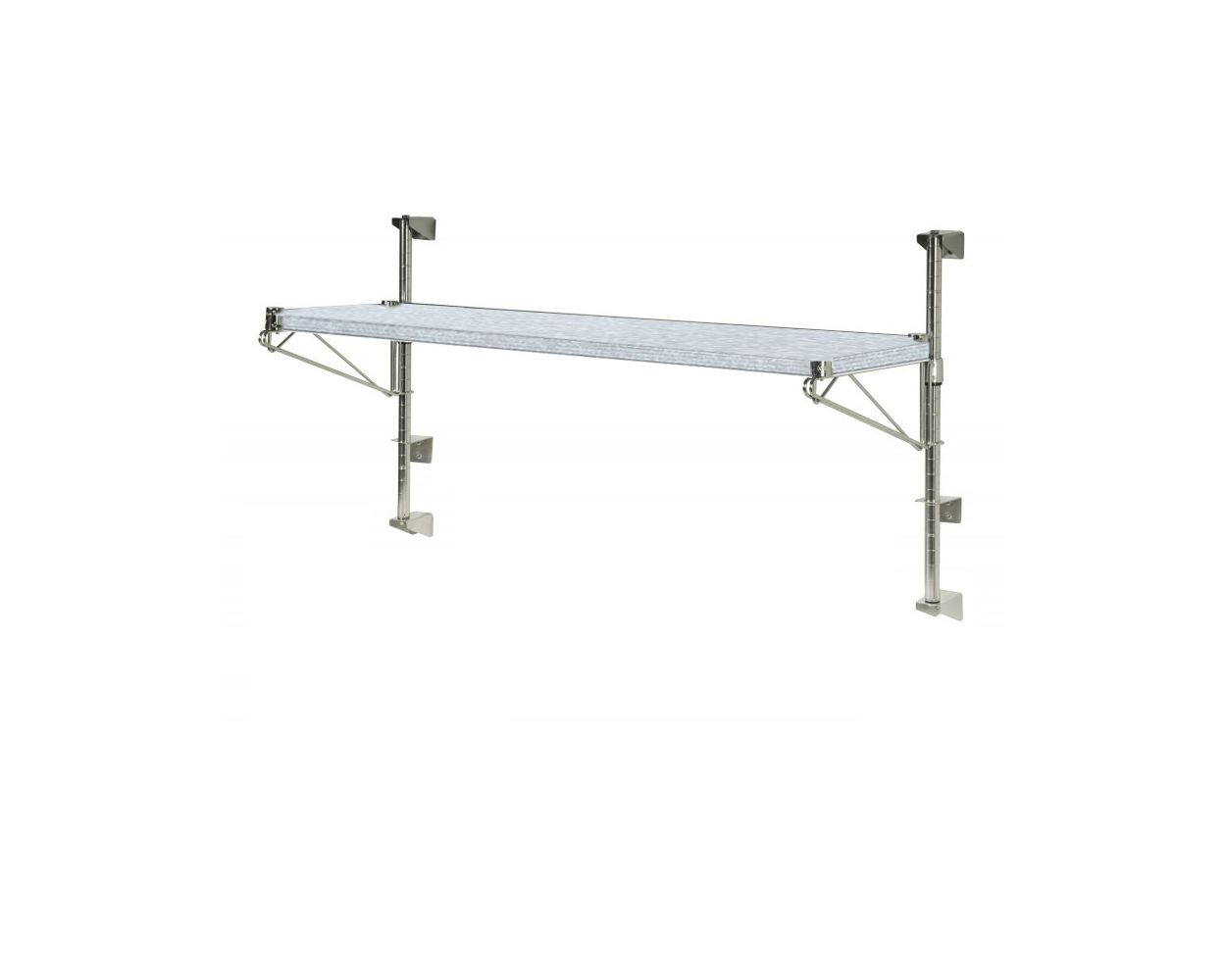 18" Deep x 48" Wide x 24" High Adjustable 1 Tier Solid Galvanized Wall ...