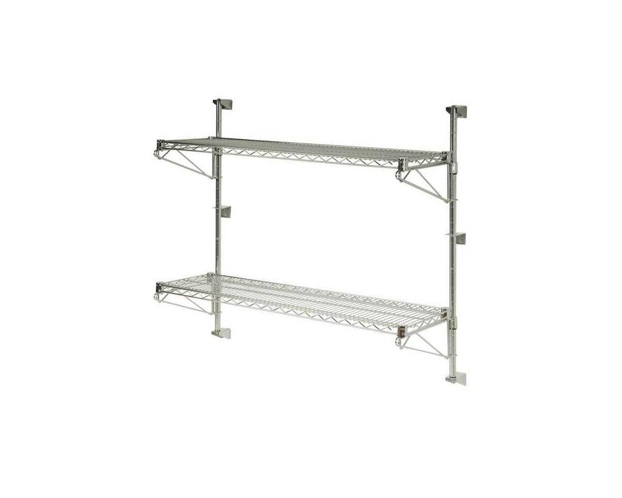 21" Deep x 24" Wide x 33" High Adjustable 2 Tier Chrome Wall Mount ...