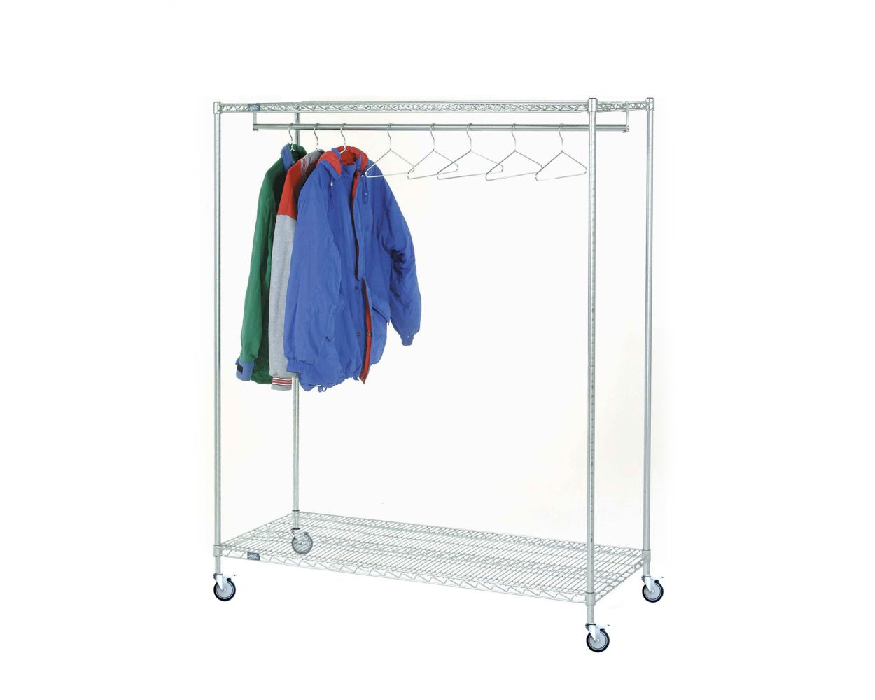 14" Deep x 48" Wide x 80" High 2 Tier Chrome Mobile Garment Rack by ...