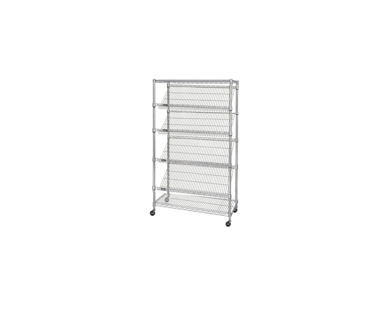 6 Tier Slanted Wire Black Shelf Truck by Omega Products Corporation