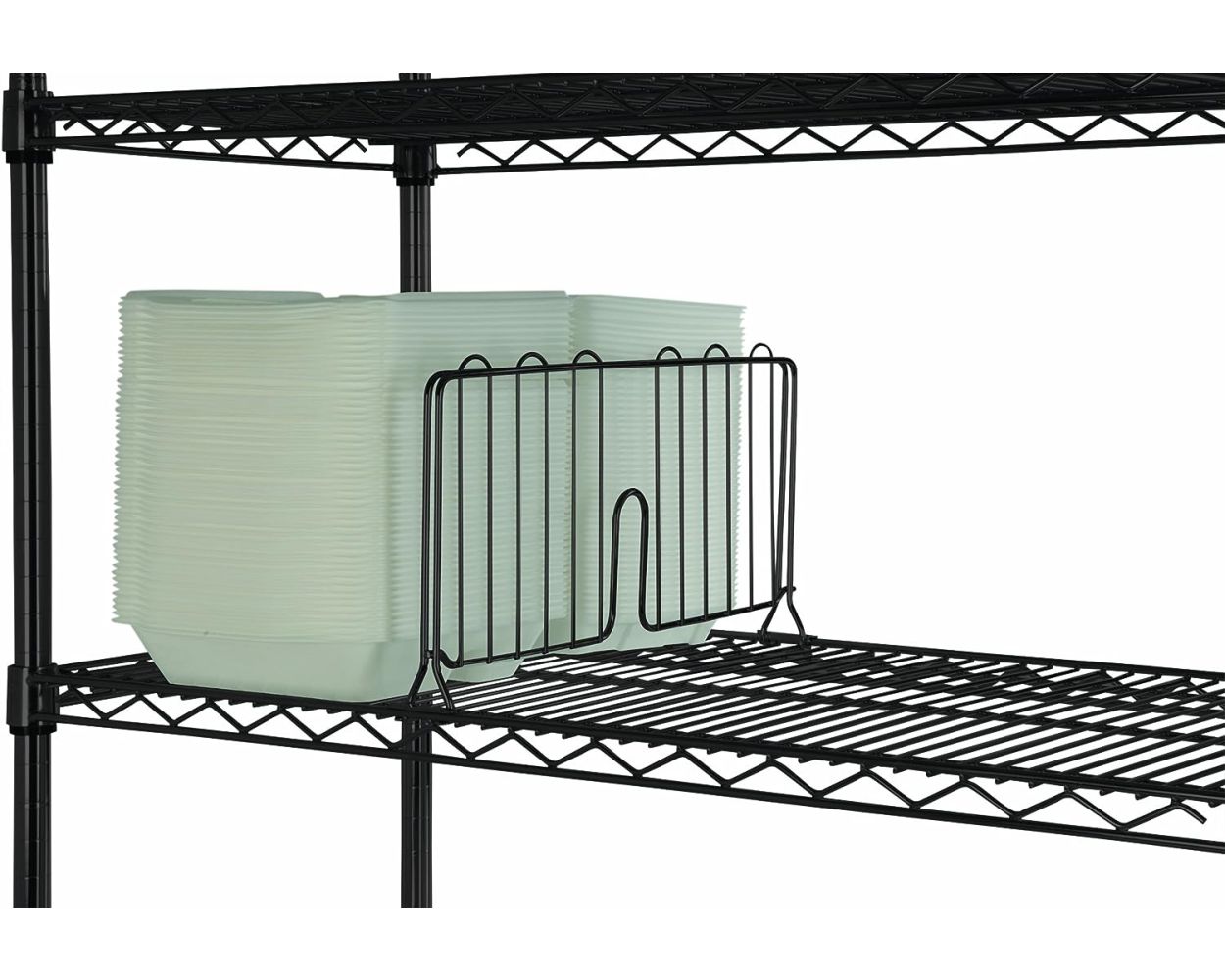 12" Wide Black Wire Shelf Divider by Omega Products Corporation