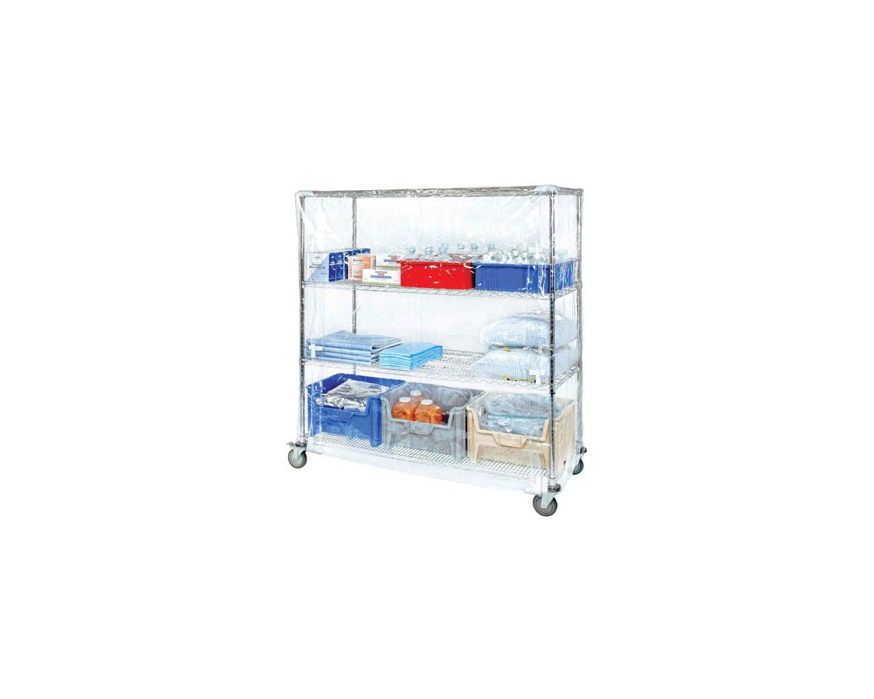 24" Deep x 48" Wide x 54" High Clear Velcro Cart Cover by Omega ...