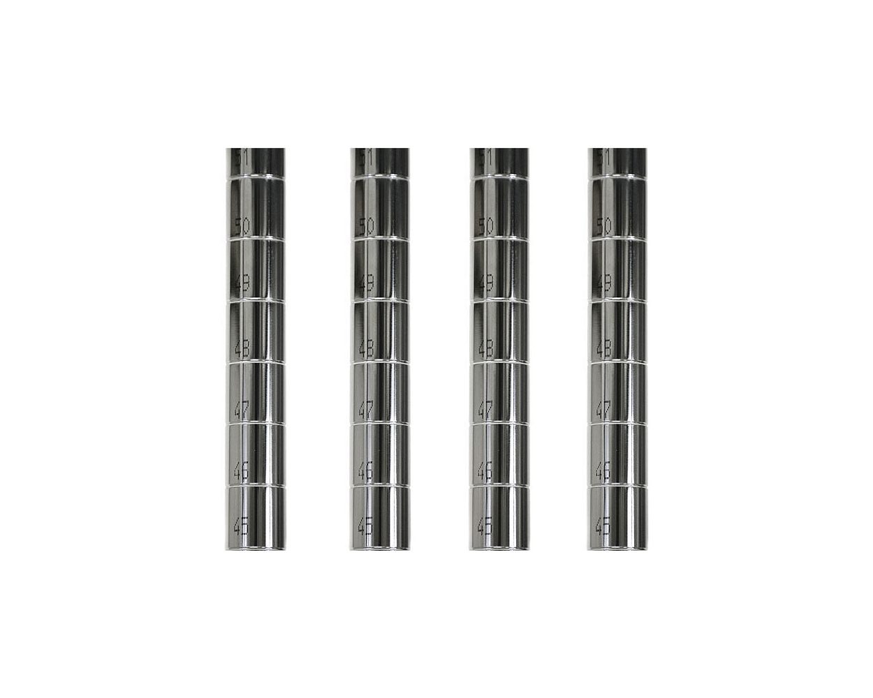 4 Pack of 63" High Chrome Poles by Omega Products Corporation