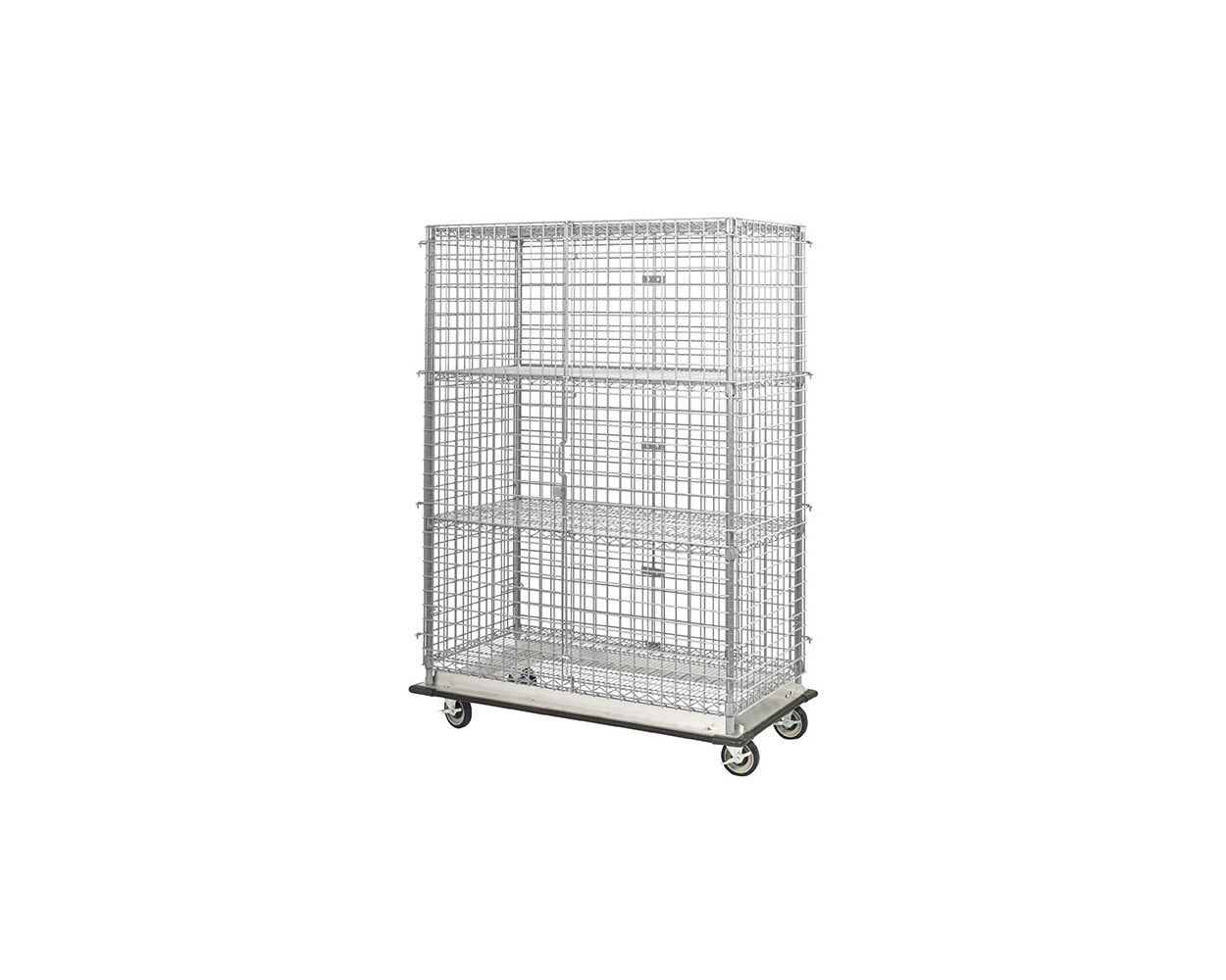 18" Deep x 48" Wide x 69" High Mobile Chrome Dolly Base Security Cage ...