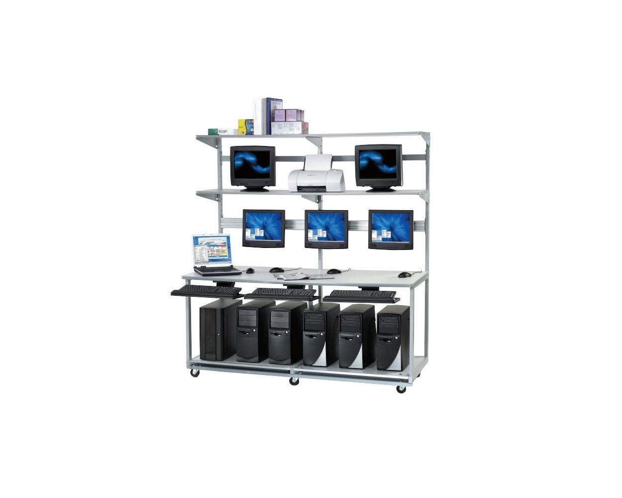 30" Deep x 48" Wide x 74" High Heavy Duty LAN Workstation by Omega ...