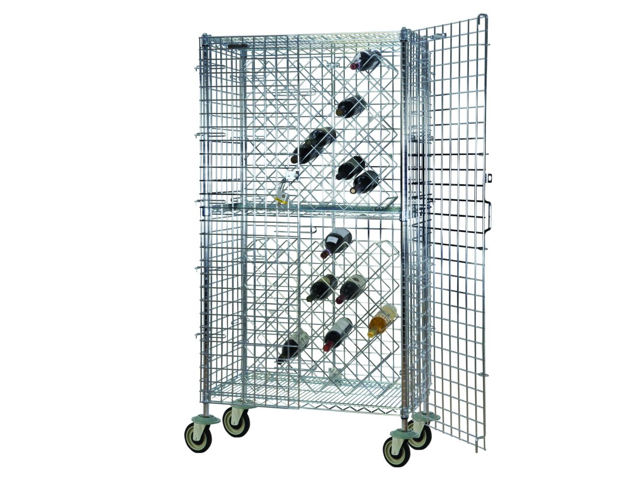 Mobile Chrome Wine and Liquor Security Cages by Omega Products Corporation