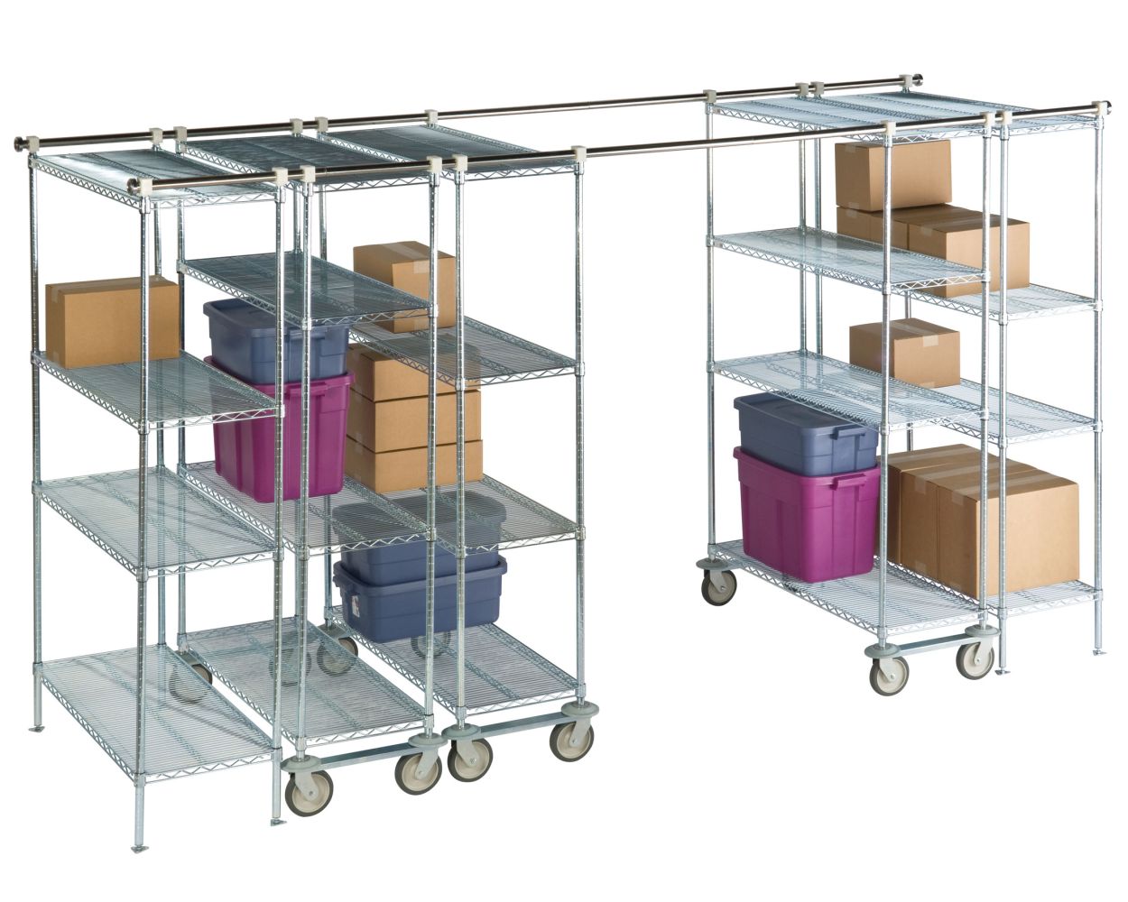 18" Deep x 48" Wide x 80" High Mobile Mid Unit For Sliding Storage ...